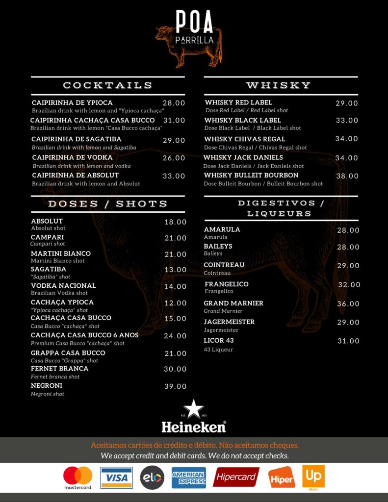 Nosso Menu - POA Parrilla